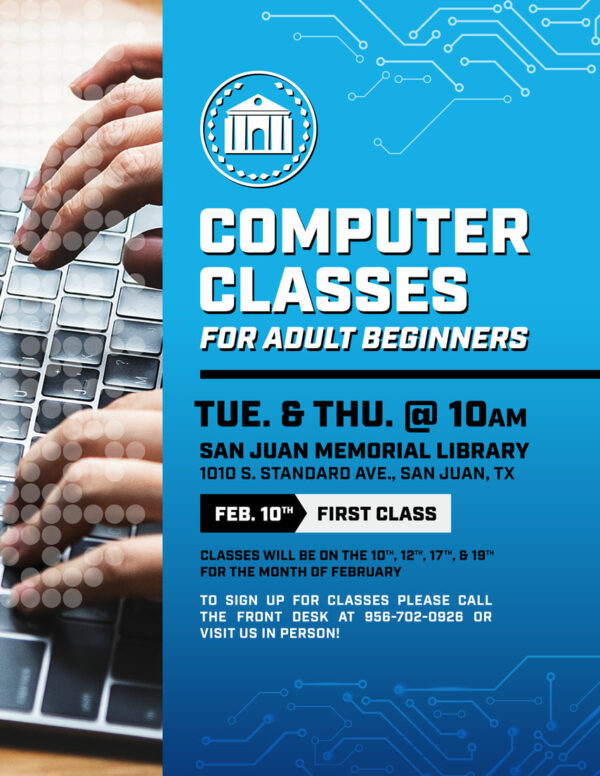 Adult Beginner Computer Classes - San Juan Memorial Library
